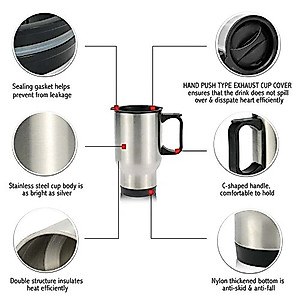 Funny Travel Mug PAPA Knows Everything Stainless Steel Coffee Cup, Funny Gifts for Christmas Birthday Mug, 14 Ounce Travel Mug Tea Cup