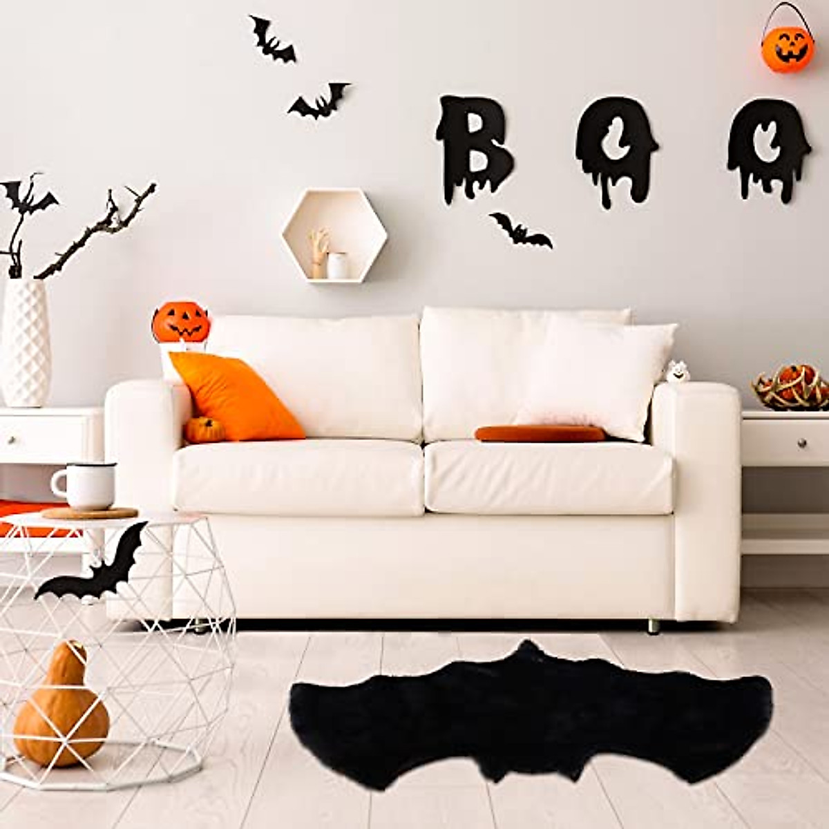 Xuhal Bat Rug Halloween Rug Gothic Rug Welcome Mat Soft Indoor Modern Area Rugs for Living Room Children Bedroom Home Decor Nursery Holiday Decorative