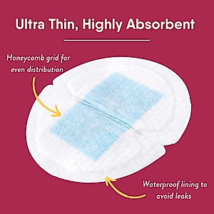 NatureBond Ultra Thin Disposable Nursing Pads for Breastfeeding, 120 Count, Lactating Pads, Protectores de Lactancia, Breast Pads 1mm Thickness