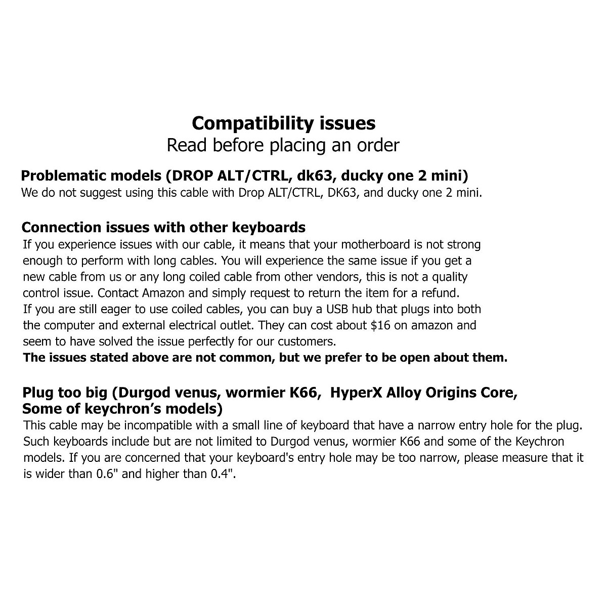 ASCENY Coiled & Double-Sleeved Mechanical Keyboard Cable, for Type-C Mechanical Keyboards (White)