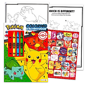 Pokemon Party Favors for Kids - Pokemon Party Supplies Bundle Includes 12 Pokemon Coloring Books for Kids and 12 Pokemon Cards Plus Jumbo Crayons | Pokemon Party Favors Bulk