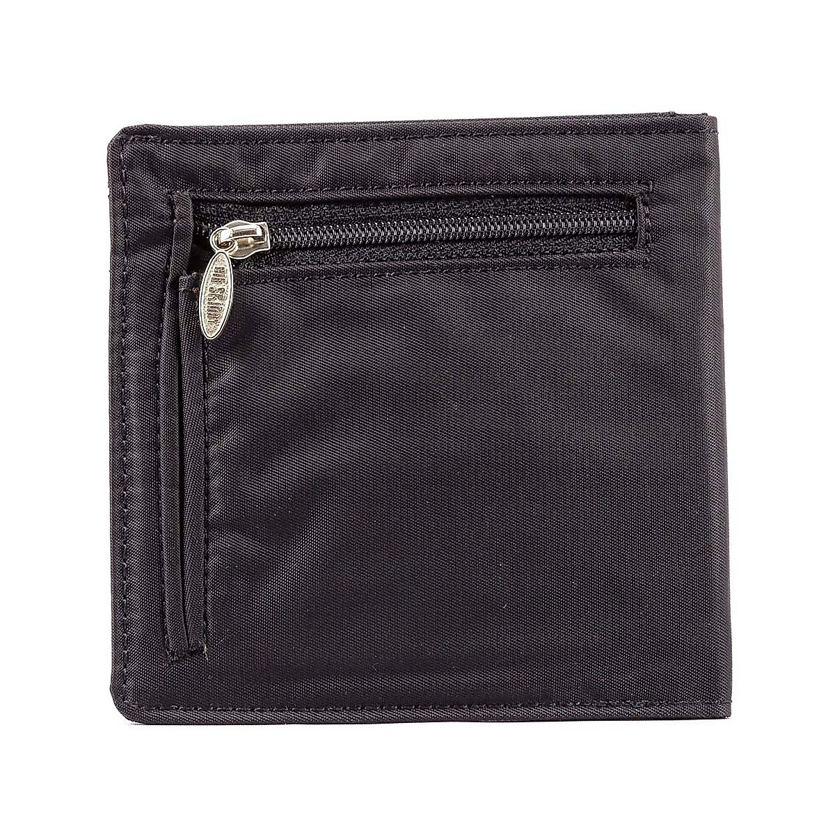 Big Skinny Men's World Bi-Fold Slim Wallet with Zippered Pocket, Holds Up to 35 Cards, Black
