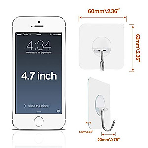 FOTYRIG Adhesive Hooks Sticky Hooks for Hanging Heavy Duty Wall Hangers Without Nails 15lb(Max) 180 Degree Rotating Seamless Stick on Wall Hooks Bathroom Kitchen Office Outdoors-10 Packs