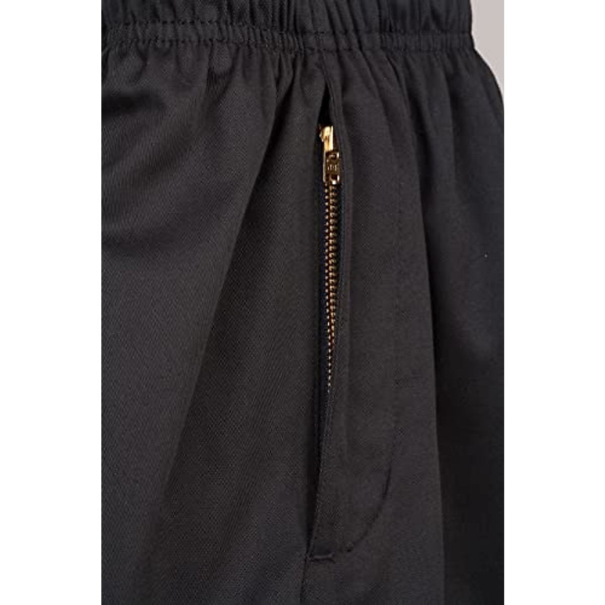 Chef Works Men's Essential Baggy Zip-Fly Chef Pants, Black, Large