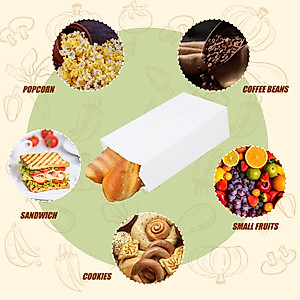 Moretoes 150pcs White Paper Bags, 2lb Paper Bags, Small Paper Bags White Lunch Bags White Paper Lunch Bags 4.3" x 2.5" x 7.9"