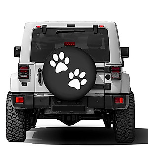 Foruidea Paw Print Spare Tire Cover Dust-Proof Wheel Tire Cover Fit Trailer, RV, SUV and Many Vehicle 17 Inch