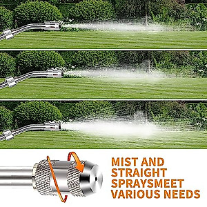 28" Sprayer Wand, Replacement Sprayer Wand, 3/8” & 1/4" Brass Barb, Replacement Wand For Sprayer, Adjustable Stainless Steel Garden Sprayer Wand with Shut-Off Valve, With 2 Hose Clamps & Hose Connects