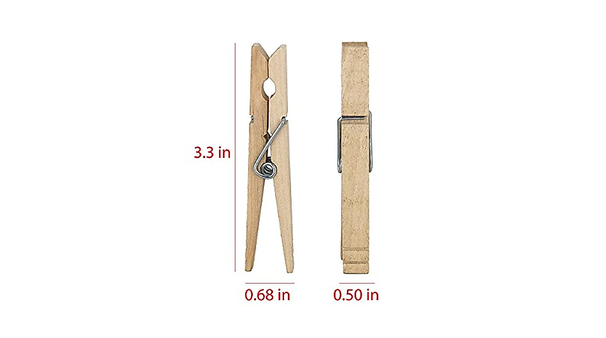 Clorox Wooden Clothespins Pack of 50 | Rust-Resistant & Heavy Duty