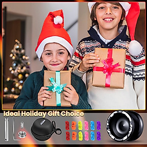 MAGICYOYO V3 Professional Responsive Yoyo for Kids 8-12 and Adults, Dual Function with 12 Strings, KK Bearing, Bearing Puller, Axle, Case - Black