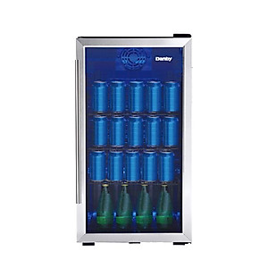 Danby DBC117A2BSSDD-6 18" Stainless Steel Beverage Center with 117 Can Capacity, 3.1 cu. ft. Capacity, Blue LED Lighting and Door Lock, in Stainless Steel