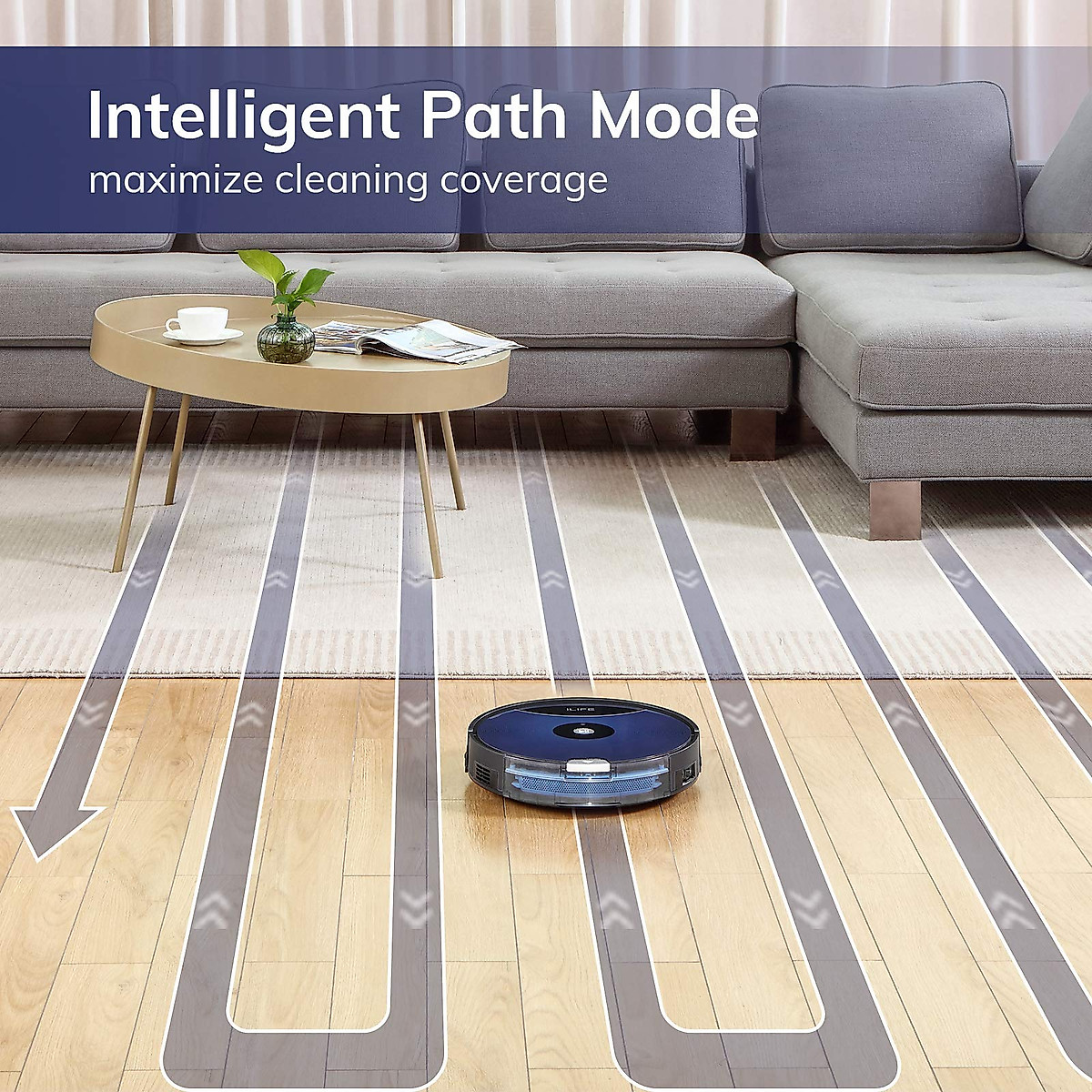 ILIFE A80 Max Robot Vacuum Cleaner, 2000Pa Max Suction, Wi-Fi Connected, Works with Alexa, 2-in-1 Roller Brush, Self-Charging, Slim and Quiet, Ideal for Pet Hair, Hard Floor and Medium Pile Carpet.
