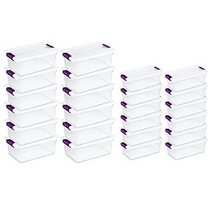 Sterilite 15 Quart Clear Plastic Storage Container Tote, 12 Pack, and 6 Quart Clear Plastic Storage Container Tote, 12 Pack for Household Organization