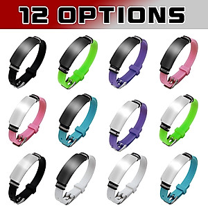 Custom Bracelets for Men Women Personalized Photo Bracelet Stainless Steel Silicone Wristband Adjustable Customized with Text Logo Mothers Fathers Day Birthday Gifts