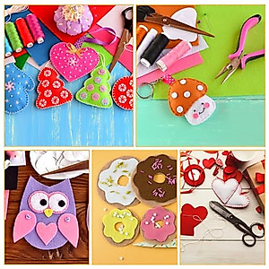 Lusofie 60Pcs White Felt Sheets 4"x4" Felt Squares 1mm Thick Felt Fabric Pre-Cut Felt Sheets for Crafts Patchwork Sewing DIY