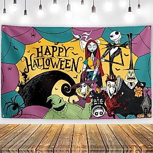 Halloween Decorations Christmas Nightmare Before Backdrop Jack Sally Gothic Banner Day of The Dead Halloween Decorations for Home Party