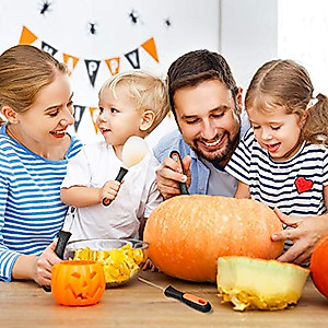 GoStock Pumpkin Carving Kit, Upgrade Soft Grip Rubber Handle 9 Pieces Pumpkin Carving Tools Set Heavy Duty Stainless Steel Masters Carving Kit with Zipper Bag for Halloween Jack-O-Lanterns