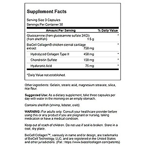 Swanson Glucosamine & Collagen Type II - Featuring BioCell Collagen 90 Capsules (2 Pack)