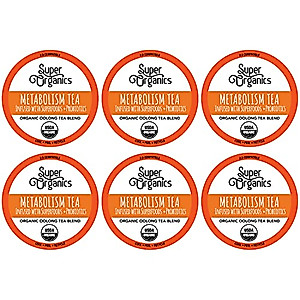 Super Organics Metabolism Oolong Tea Pods With Superfoods, Probiotics Keurig K-Cup Compatible Weight, Metabolism, Slim Tea USDA Certified Organic, Vegan, Non-GMO, Natural, Delicious Tea, 60ct