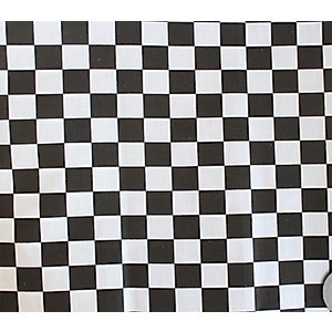 Polycotton Fabric Printed Checkered Black & White / 60" Wide/Sold by The Yard