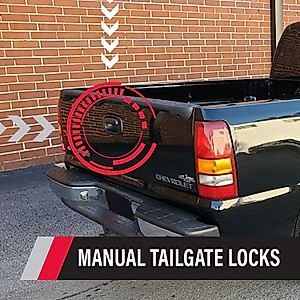 Pop & Lock – Manual Tailgate Lock for Chevy Silverado and GMC Sierra, Fits 1999 to 2007 Models (Black, PL1100)