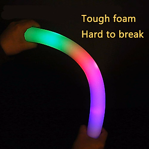 ColorHome Glow Sticks Bulk - 24 Pcs LED Foam Sticks Glow Batons with 3 Modes Flashing Effect, Glow in The Dark Party Supplies for Party Wedding Birthday Concert Halloween Christmas
