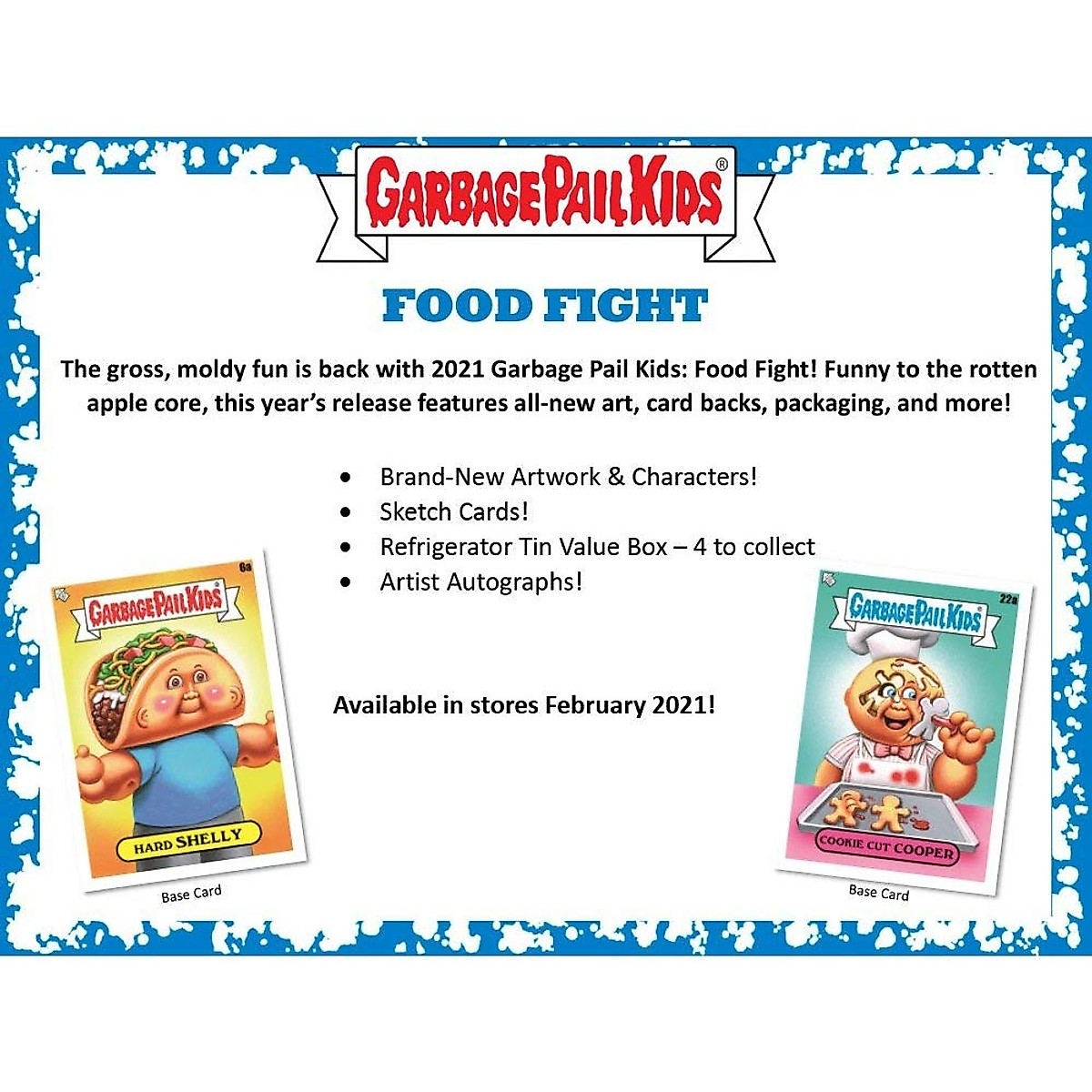 Garbage Pail Kids Topps Food Fight Blue, Green, Red & Orange Set of 4 Trading Card Collector Tins