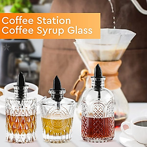 Syrup Bottle Set of 6 - Syrup Dispenser with Leak-Proof Lids Pour Spout Ideal for Coffee Syrups,Honey,Condiments,Olive Oil…