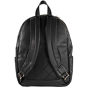 Little Unicorn Skyline Backpack – Diaper, Work, Travel Bag with Changing Pad - Premium Vegan Leather – Lightweight & Durable Design – 5 Interior Pockets – Easily Wipes Clean (Black)