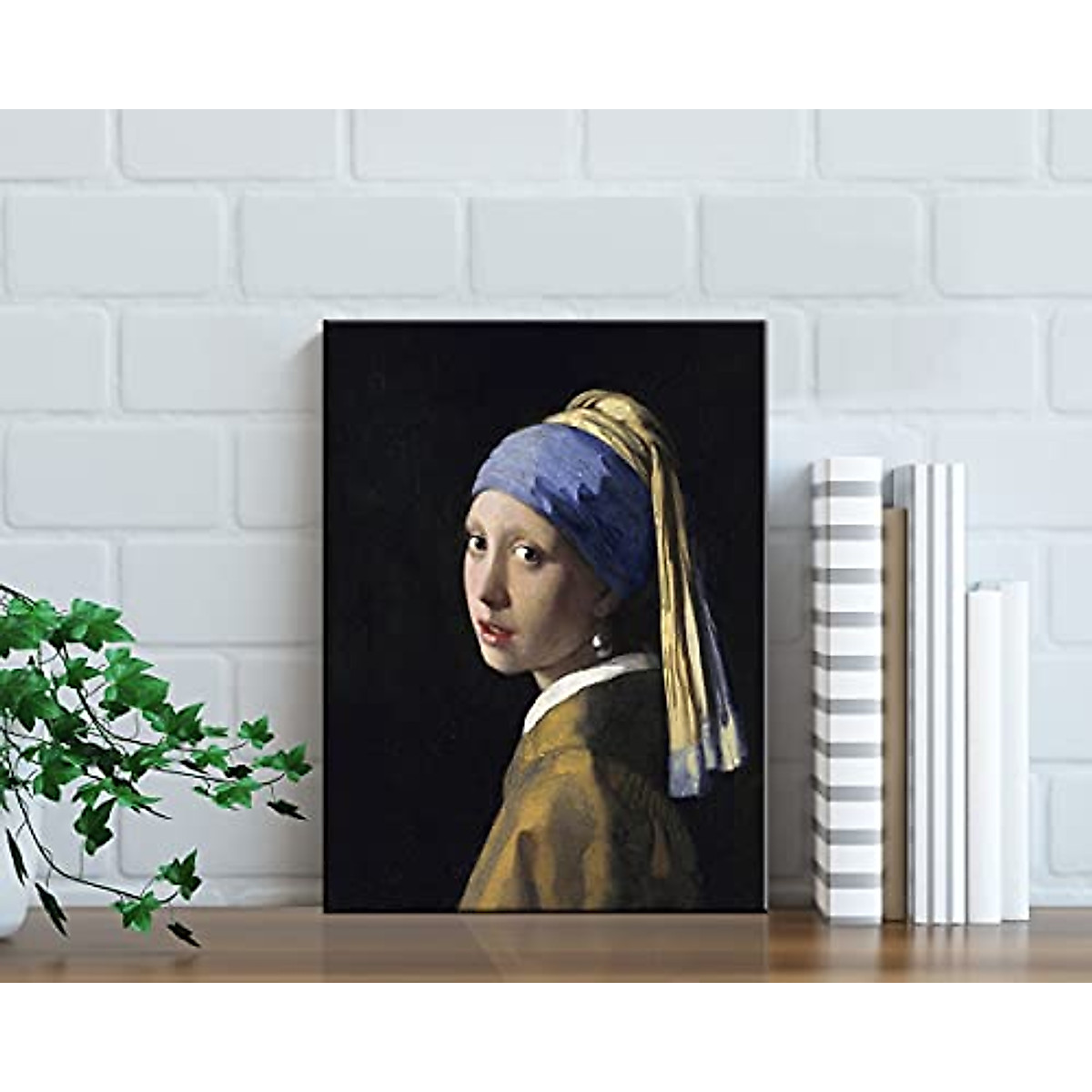 Wieco Art The Girl with a Pearl Earring by Jan Vermeer Oil Paintings Reproduction Canvas Print HD Prints Artwork for Home & Office Decoration