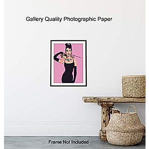 Audrey Hepburn Wall Art, Home Decor - 8x10 Pop Art Poster, Print - Contemporary Modern Room Decorations - Great Gift for Women, Her, Wife, Woman - Unframed PicturePhoto