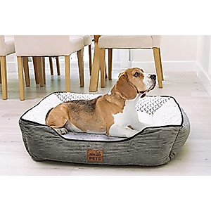 SENSIOHOME Sensio Pets Luxury Dog Cat Pet Bed Size Extra Extra Large Mattress Mat for Dog Cat Crate House with Washable Cover, Super Soft Cosy Plush Warm Comfortable, Grey, 43 x 31 x 7.5 in