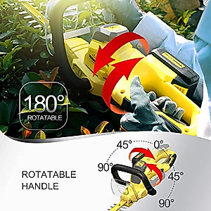 Walensee 20V MAX Cordless Hedge Trimmer, 1400RPM Electric Bush Trimmer w/ 22-Inch Dual-Action Blade, 0.67" Cutting Capacity & 5.9lb Lightweight Shrubbery Trimmer, 2.0Ah Battery & Fast Charger Included