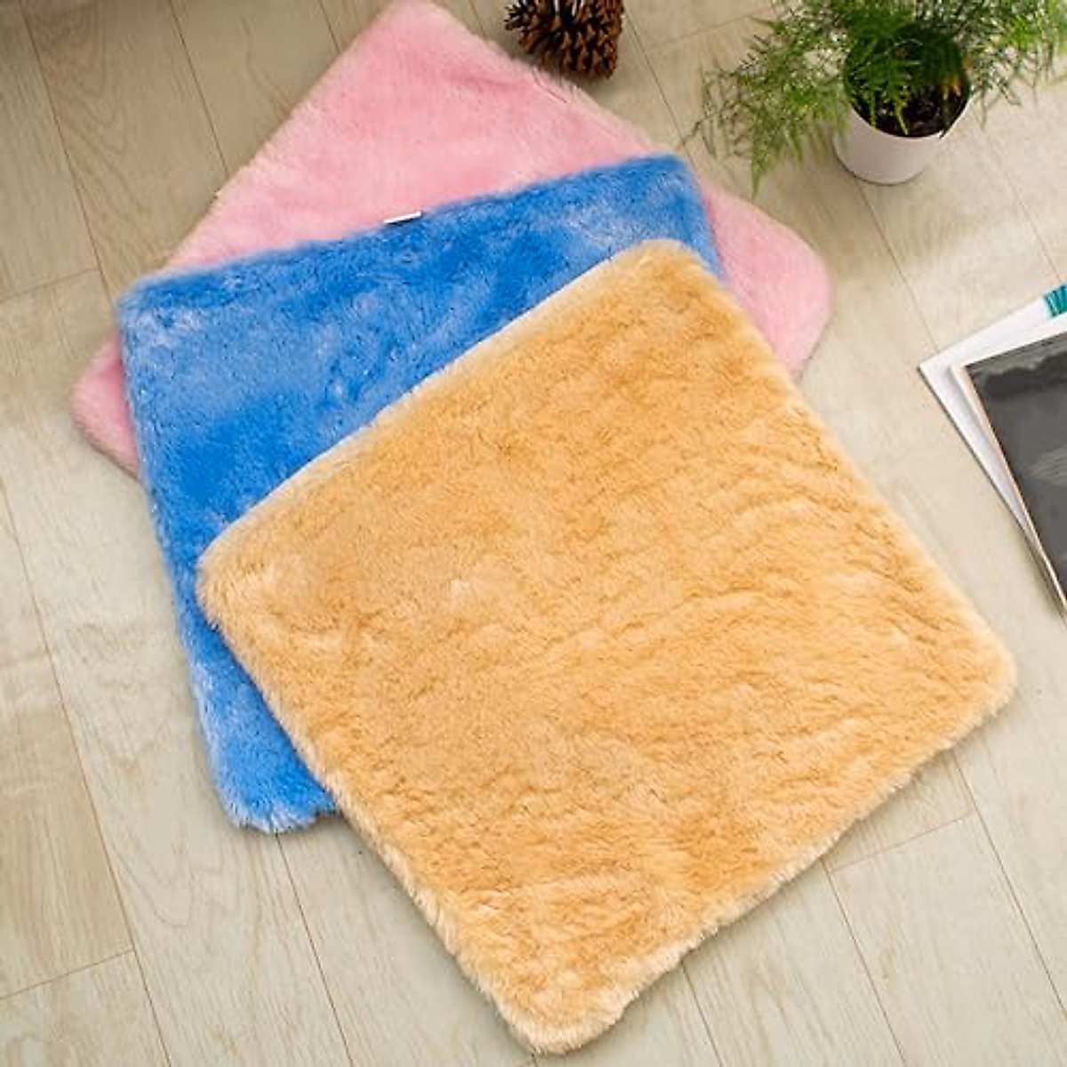 Cat Cushion Bed Plush,Self Heating Pet Blanket Pad Pets Puppy Kitten Small Dog Super Soft Warm Washable Foldable Sleeping Bag House Pads Thermal Mat Blanket for pet (Square
