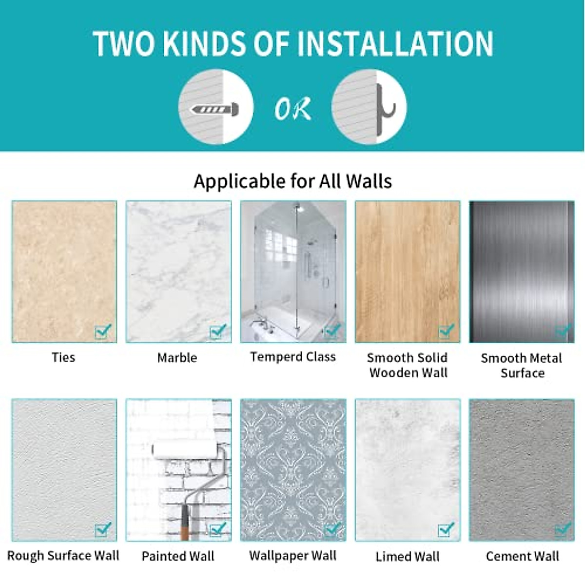 EATAKWARD 4 Pack Shower Caddy Basket Shelf with Soap Dish,Hair Dryer Holder &Hooks Strong Adhesive Wall Mounted Shelf Organizer Storage Rack 304 Stainless Steel Shelves for Bathroom Kitchen, Black