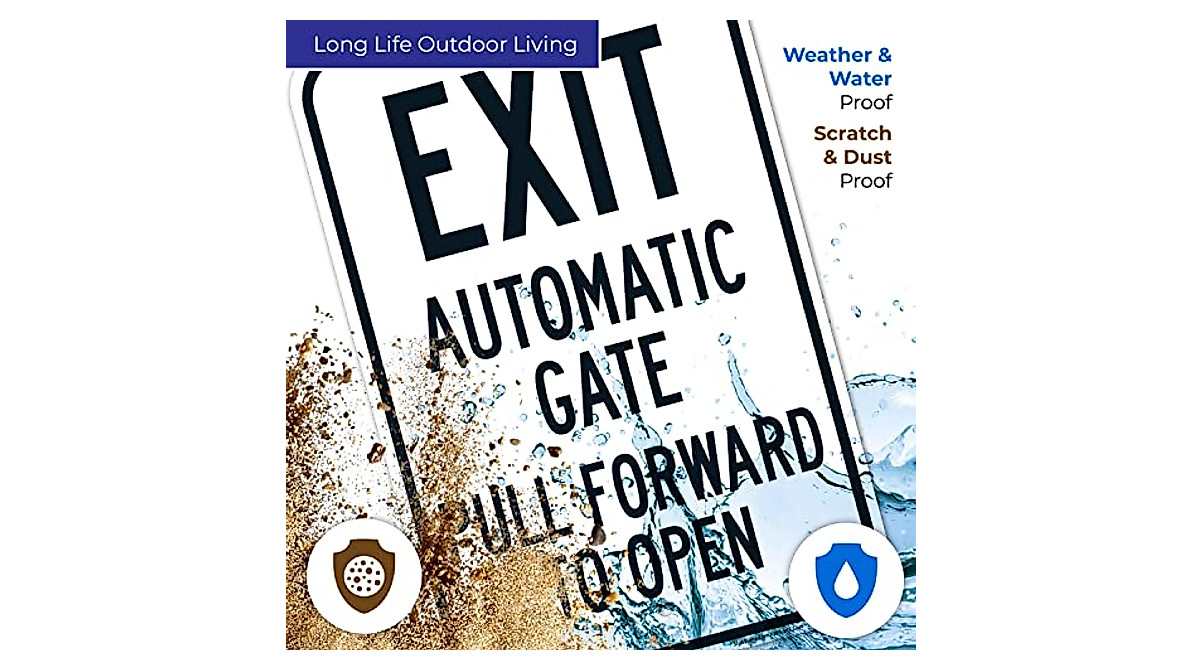 Buy Exit Automatic Gate Pull Forward Sign | Durable & USA Made