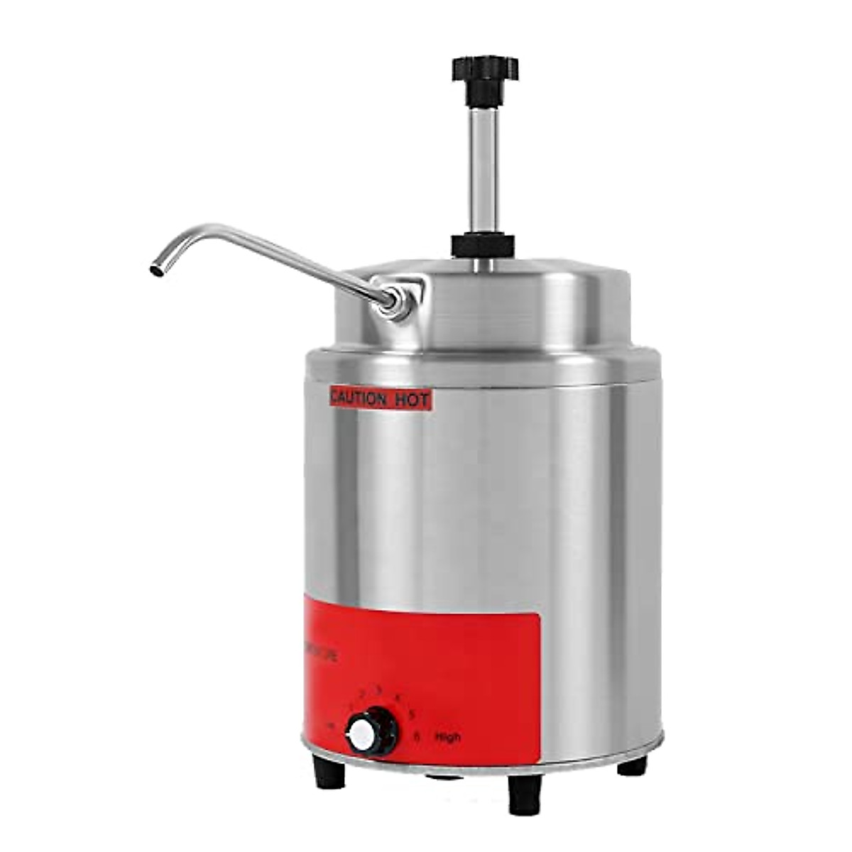 Electric Cheese Warmer with Pump Sauce Warmer Commerical 4.4l Capacity Sauce Dispenser for Nacho Cheese,Hot Fudge,Caramel,Chilli,Butter (Silver(110V))