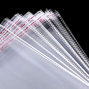 ericotry 100 Pcs 4 3/4in. X 6 1/2in. Clear Resealable Cello/Cellophane Bags Good for Bakery Candy Chocolate Candle Cookie Poly Bags Jelly Packaging Bags