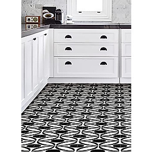 FloorPops Tory Peel & Stick Floor Tiles, Black