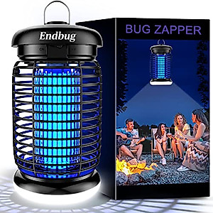 Endbug Bug Zapper Outdoor, Mosquito Zapper Outdoor with LED Light, 4200V Electric Bug Zapper, 5ft Power Cord, IPX6 Waterproof Fly Trap, 2-in-1 Fly Zapper Indoor for Patio Garden Backyard Home, Plug in