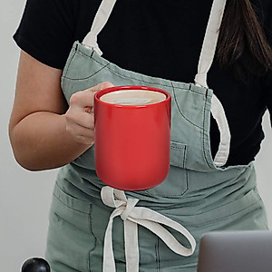 20 OZ Large Coffee Mug, Harebe Smooth Ceramic Tea Cup for Office and Home, Big Capacity with Handle, Red