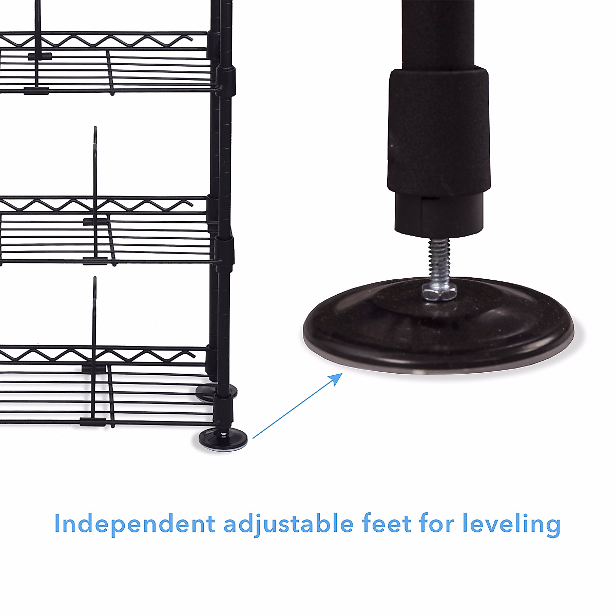 Atlantic Maxsteel 5 Tier Shelving - Heavy Gauge Steel Wire Media Shelving for 275 CDs,152 DVDs, Blu-ray or Games PN3010 in Black