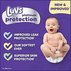 Luvs Size 5 Baby Diapers, Platinum Protection Bluey Diapers for Day & Night, Size 5, 172 Count (Packaging May Vary)