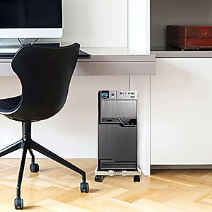 Computer Tower Stand with Wheels Adjustable CPU Stand PC Tower Stand Cart Suitable for Most PC Brackets On The Carpet Floor (White)