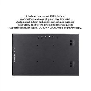 ASHATA Portable Monitor, 13.3 inch 1920x1080 FHD HDR Display with Bracket, Gaming Monitor for PS3 Switch/for 360, Micro and 3.5mm Port, DC 12V or Micro USB 5V Power