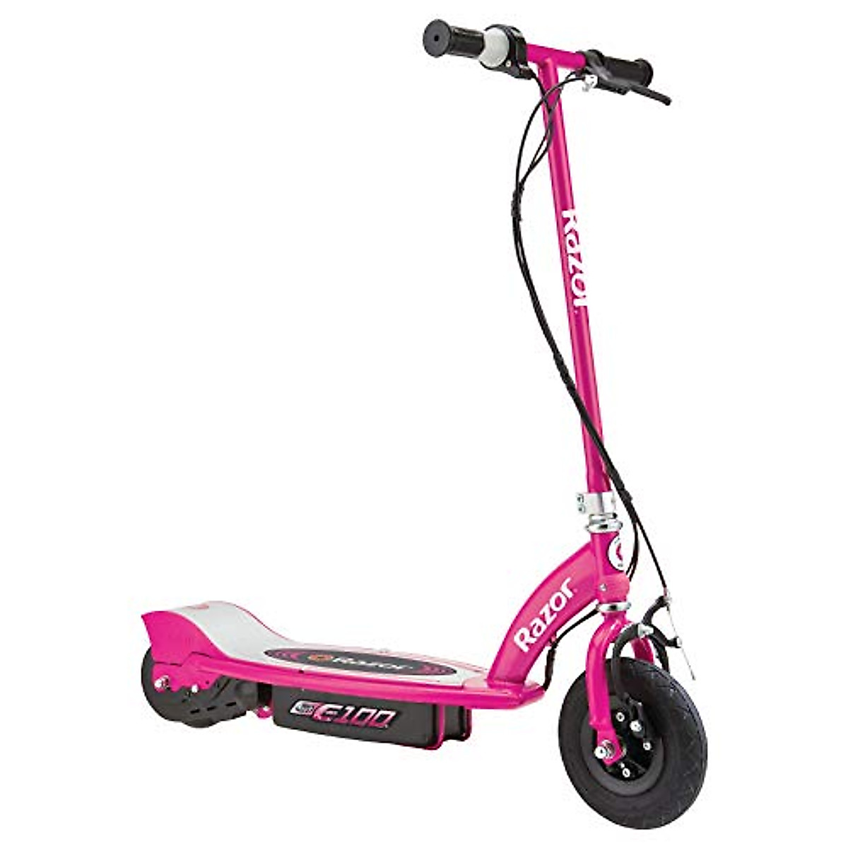 Razor E100 Electric Scooter for Kids Ages 8+ - 8" Pneumatic Front Tire, Hand-Operated Front Brake, Up to 10 mph and 40 min of Ride Time & 13111261 E100 Electric Scooter32.5 x 16 x 36