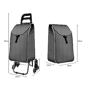 Shopping Trolley on Wheels Multi Function Shopping Cart Climb Stairs Collapsible Crystal Wheel Trolley Lever Car Luggage Cart Contains Cloth Bag Storage Hand Trucks,Coffee Color ,Shopping Troll