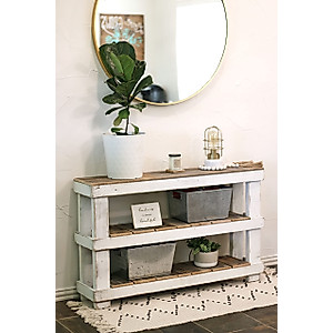 Three Tier Slatted Console (White Combo)