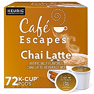 Café Escapes Chai Latte, Single-Serve Keurig K-Cup Pods, 12 Count (Pack of 6)