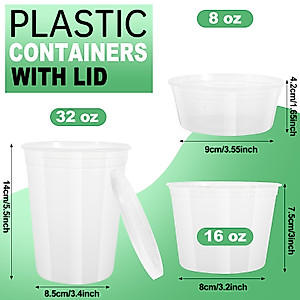 Loppdece 44 Sets Deli Containers with Lids,Plastic Deli Food Containers,Stackable Food Storage Soup Containers with Airtight Lids for Meal Prep Takeout,Freezer&Dishwasher Safe,BPA-Free (8oz,16oz,32oz)
