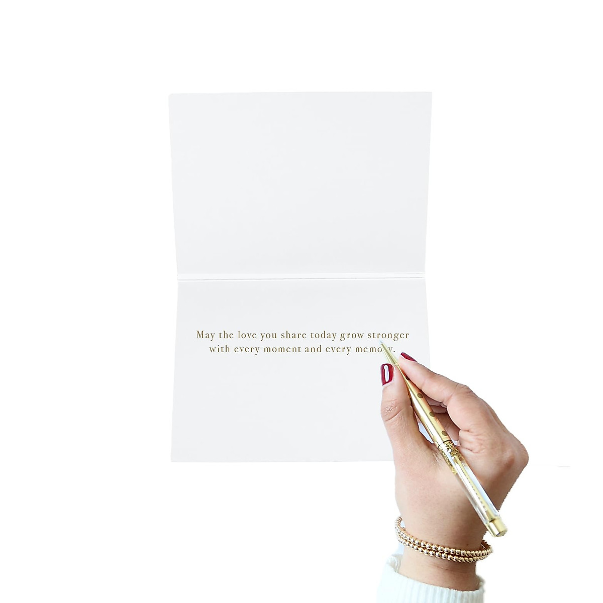 Graphique Congrats Laurels Wedding Card | Congratulations Greeting Card for Newlyweds | Couple, Bride, Groom | Glitter and Gold Foil Accents | Color-Coordinated Envelope | 5" x 7"